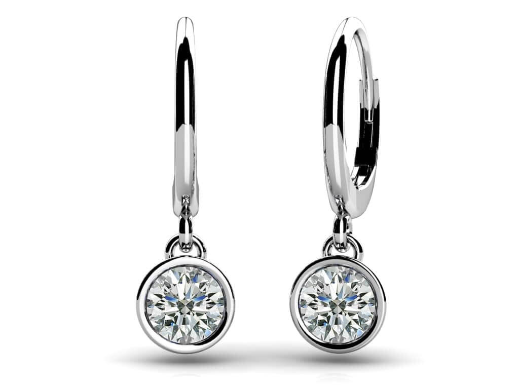 Bezel Set Diamond Drop Earrings Bezel Set Diamond Drop Earrings